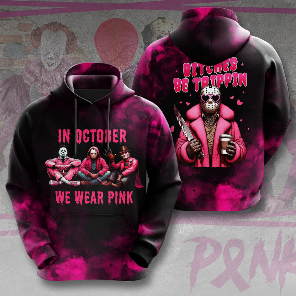 Breast Cancer Awareness x Horror Movies 3D Apparel – VANDH 3658 ...