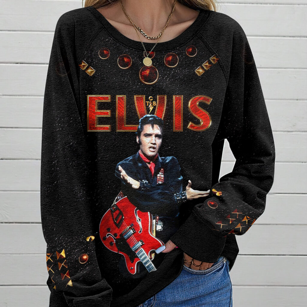 Elvis Presley Round Neck Raglan Sleeve Sweatshirt – VANDH 1585 ...