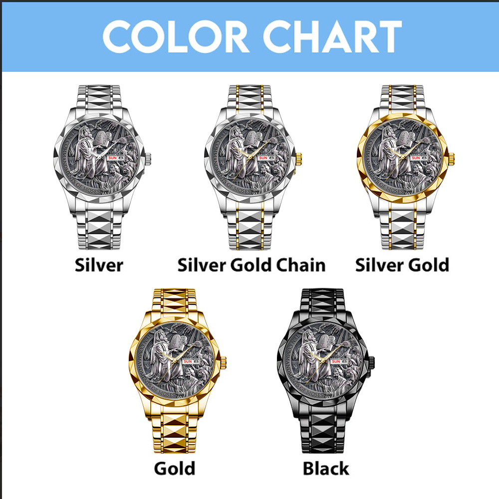 Ten Commandments of Moses Alloy Luxury Quartz Watch – TANTN 15097 ...