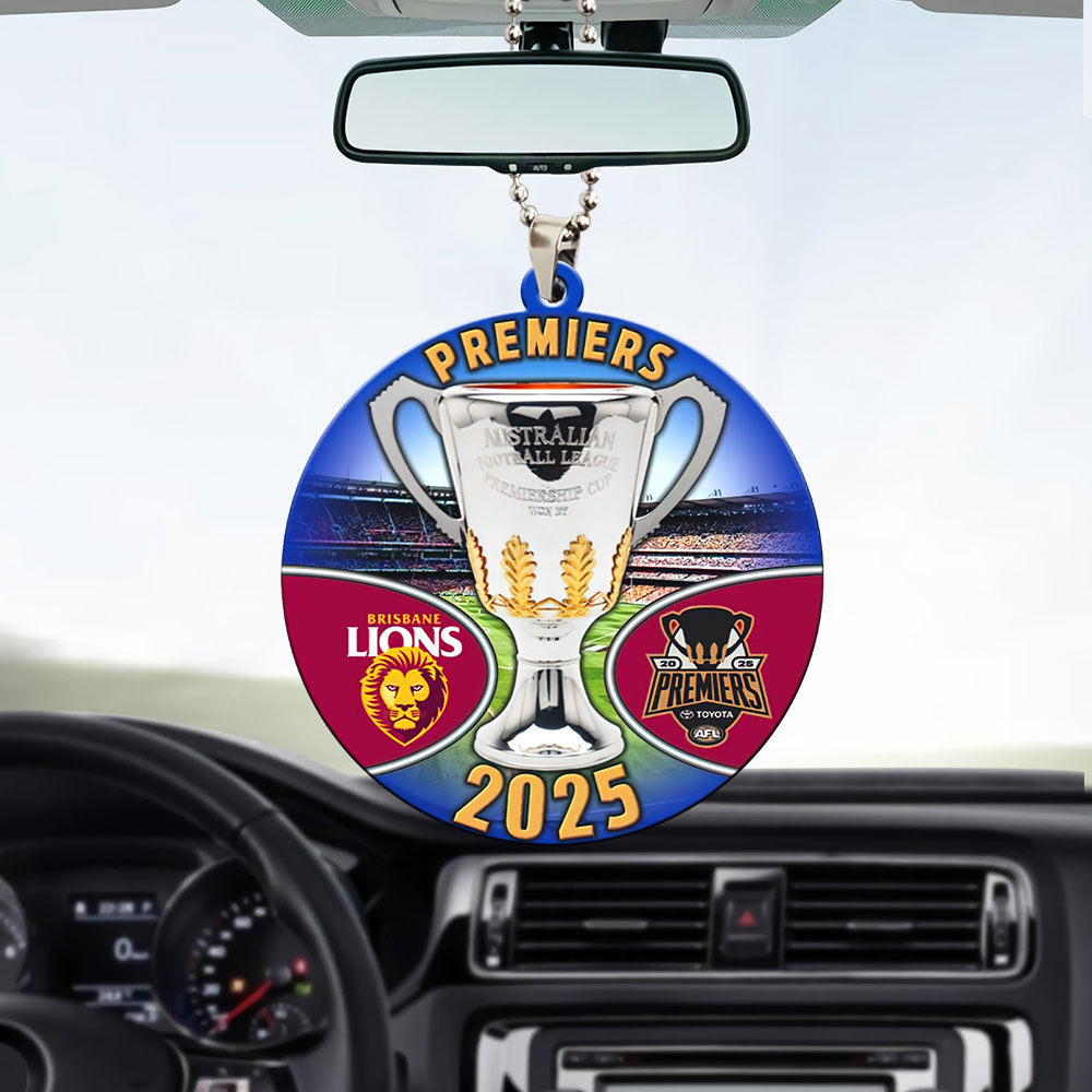 Brisbane Lions Premiers 2025 Custom Shape 2-sided Acrylic Car Ornament ...