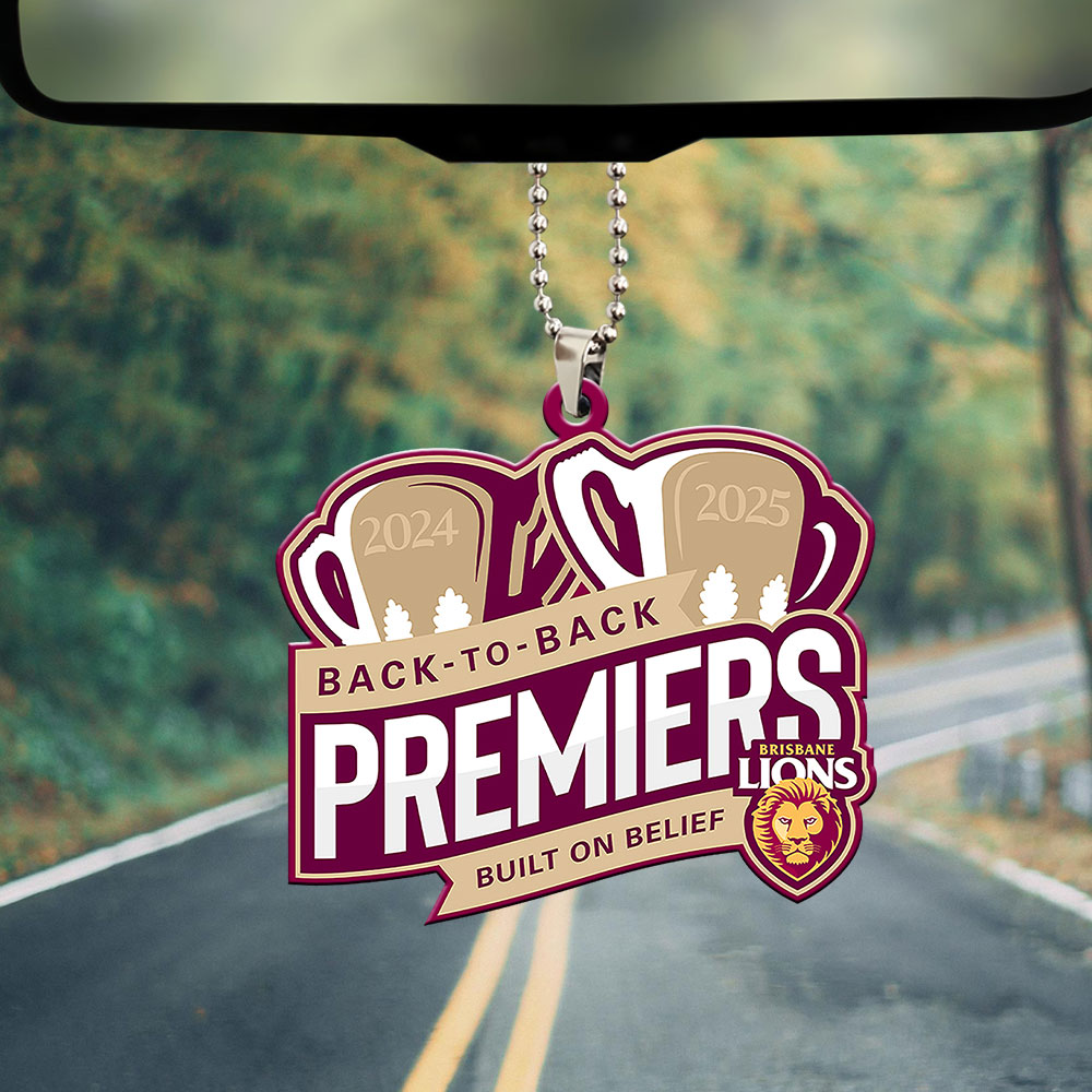 Brisbane Lions Premiers 2025 Custom Shape 2-sided Acrylic Car Ornament ...