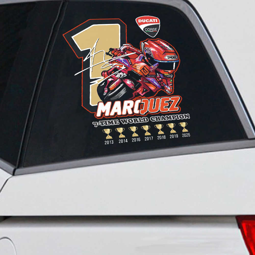 Ducati Lenovo Team x Marc Márquez 2025 World Champion 3D Car Sticker ...