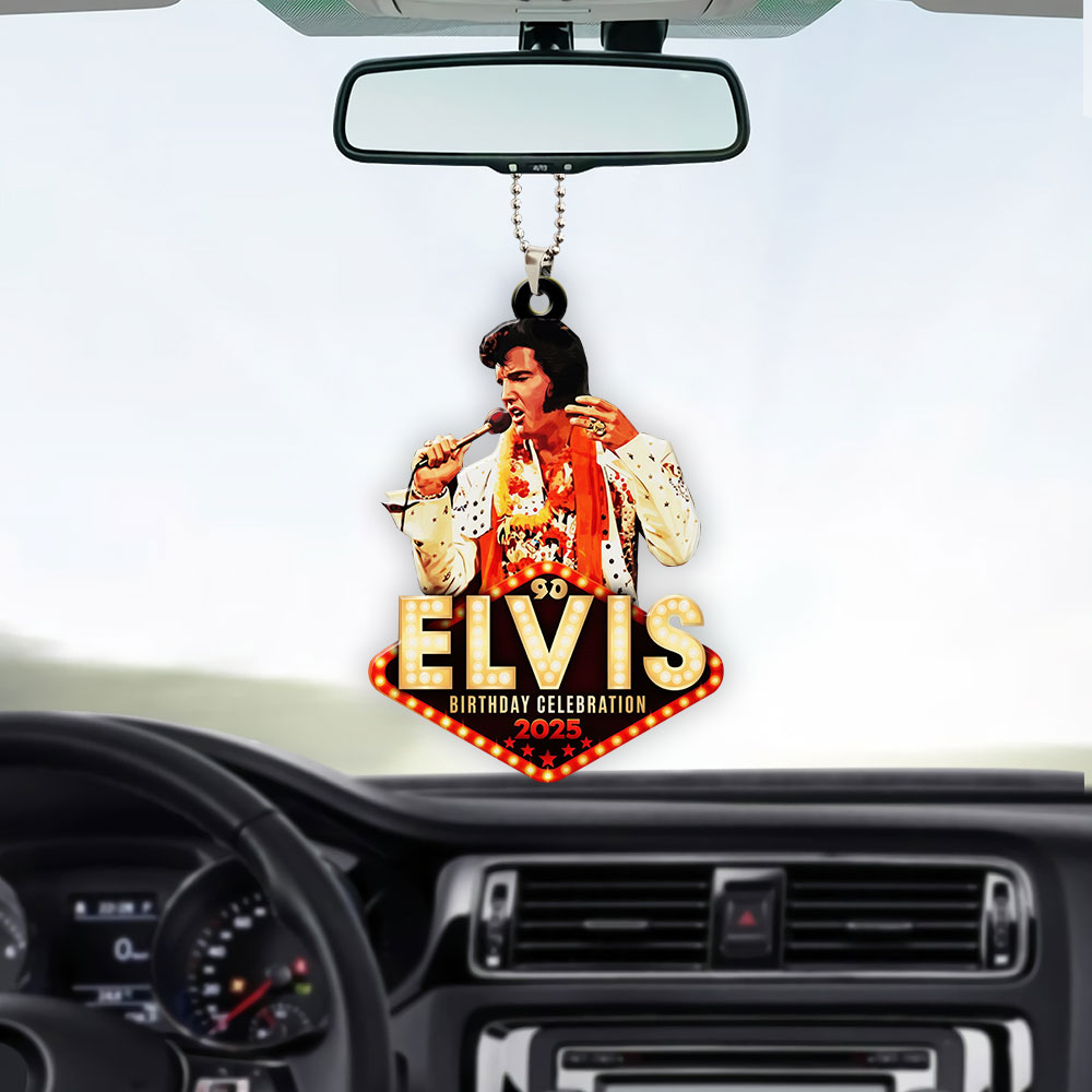 Elvis Presley 90 Years 2025 Custom Shape 1-sided Acrylic Car Ornament ...