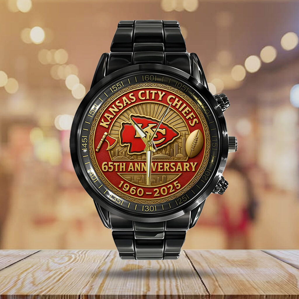 Kansas City Chiefs 65th Anniversary 2025 Black Stainless Steel Watch ...