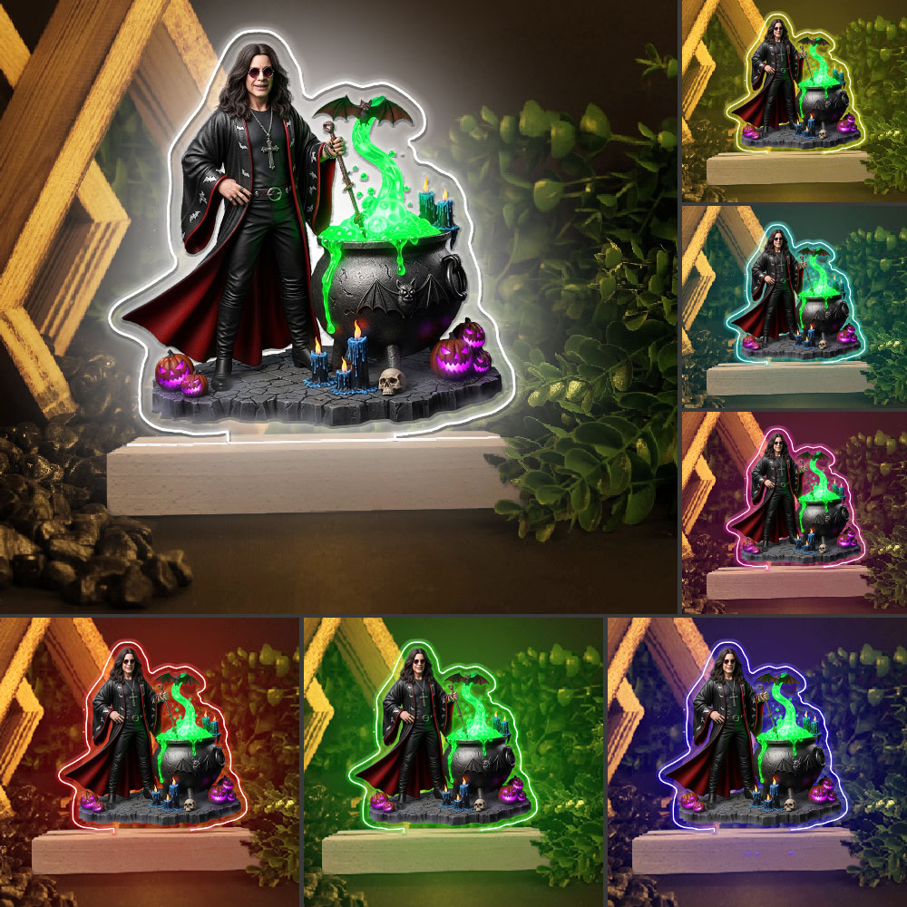 Ozzy Osbourne 3D Led Light Wooden Base – TMTHU707 | Gifnestbuys