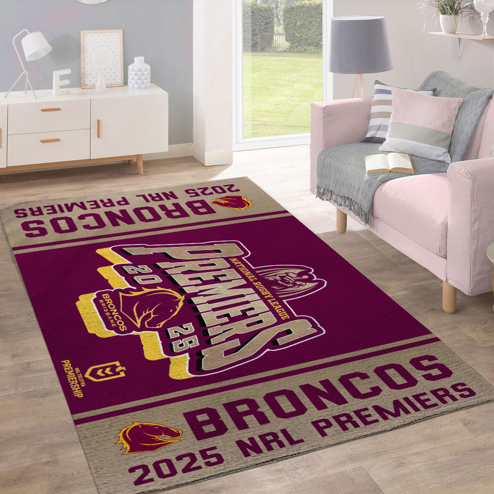 Brisbane Broncos 2025 Premiers Rectangular Rug – MAITM13260 | Gifnestbuys