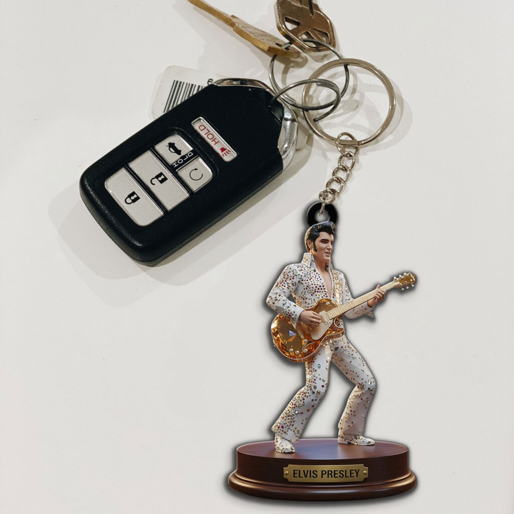 Elvis Presley Custom Shape 2-sided Keychain – MAITM13454 | Gifnestbuys