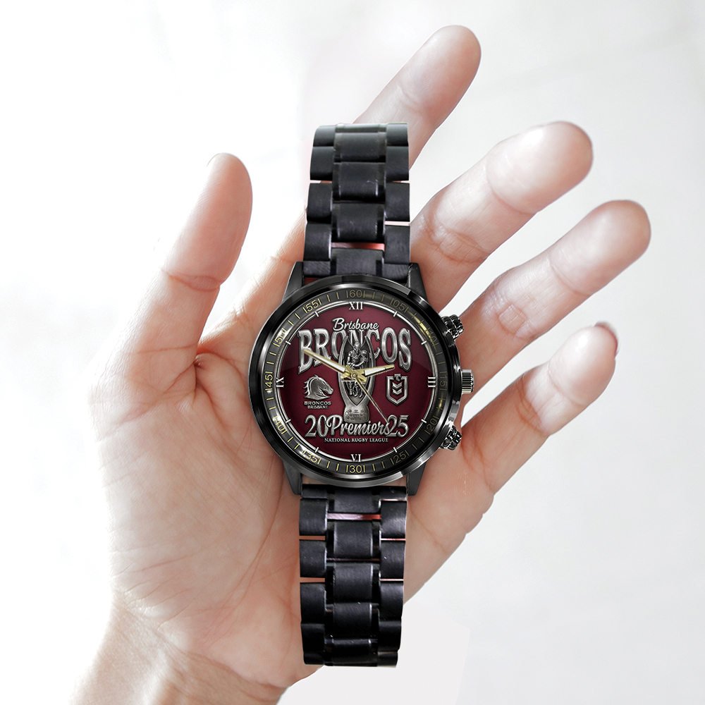 Brisbane Broncos Premiers 2025 Black Stainless Steel Watch – TMTHU1399 ...