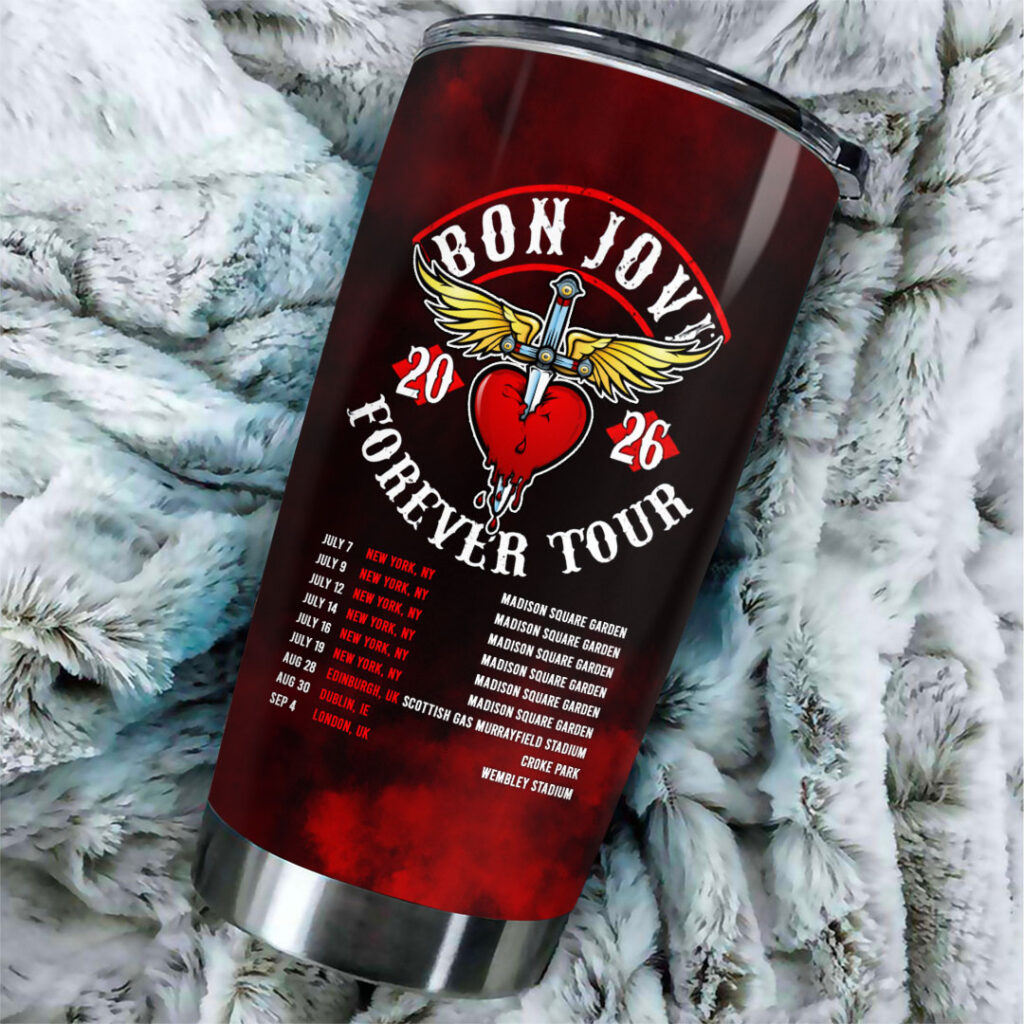 Bon Jovi 2026 Forever Tour Tumbler Cup – HOATT14191 | Gifnestbuys