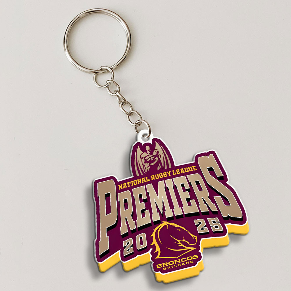 Brisbane Broncos 2025 Premiers Custom Shape 1-sided Keychain ...