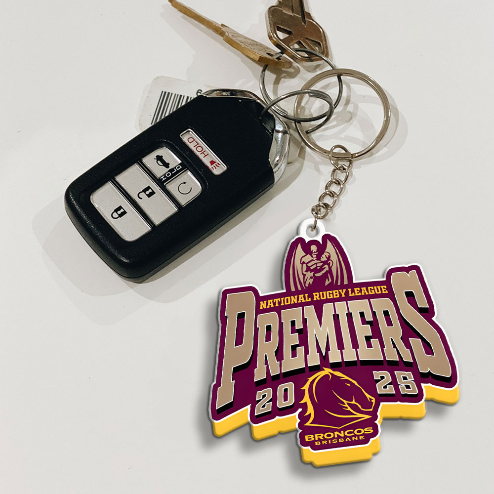Brisbane Broncos 2025 Premiers Custom Shape 1-sided Keychain ...