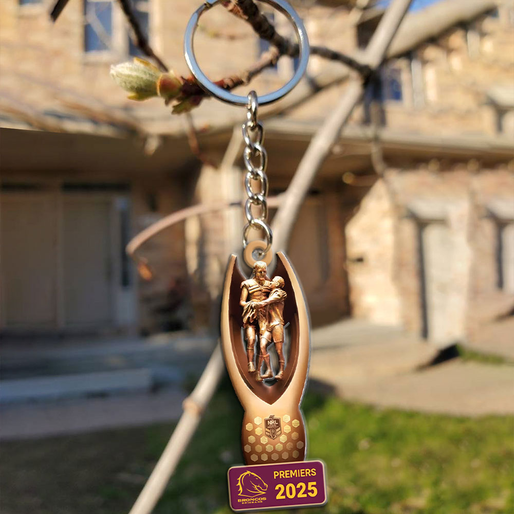 Brisbane Broncos 2025 Premiers Custom Shape 2-sided Keychain ...