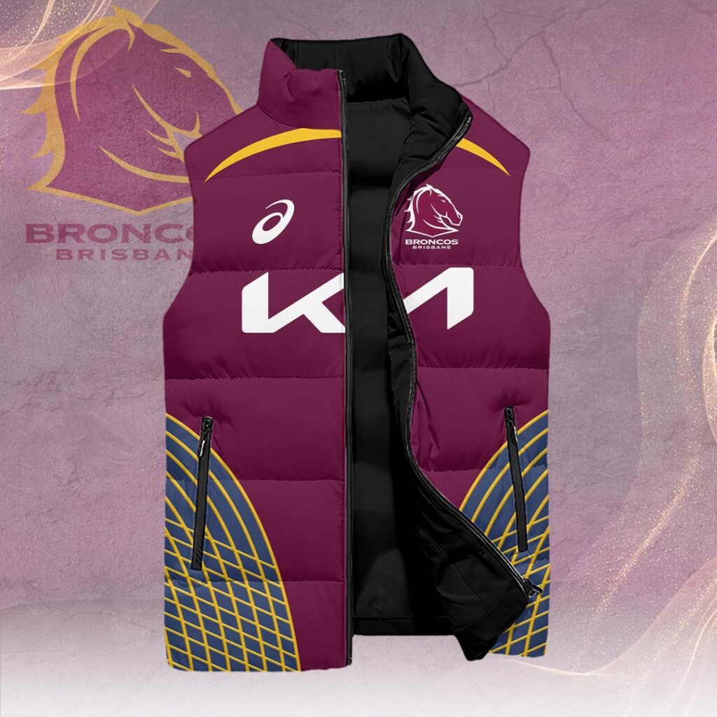 Brisbane Broncos 2025 NRL Premiers 3D Sleeveless Down Jacket ...
