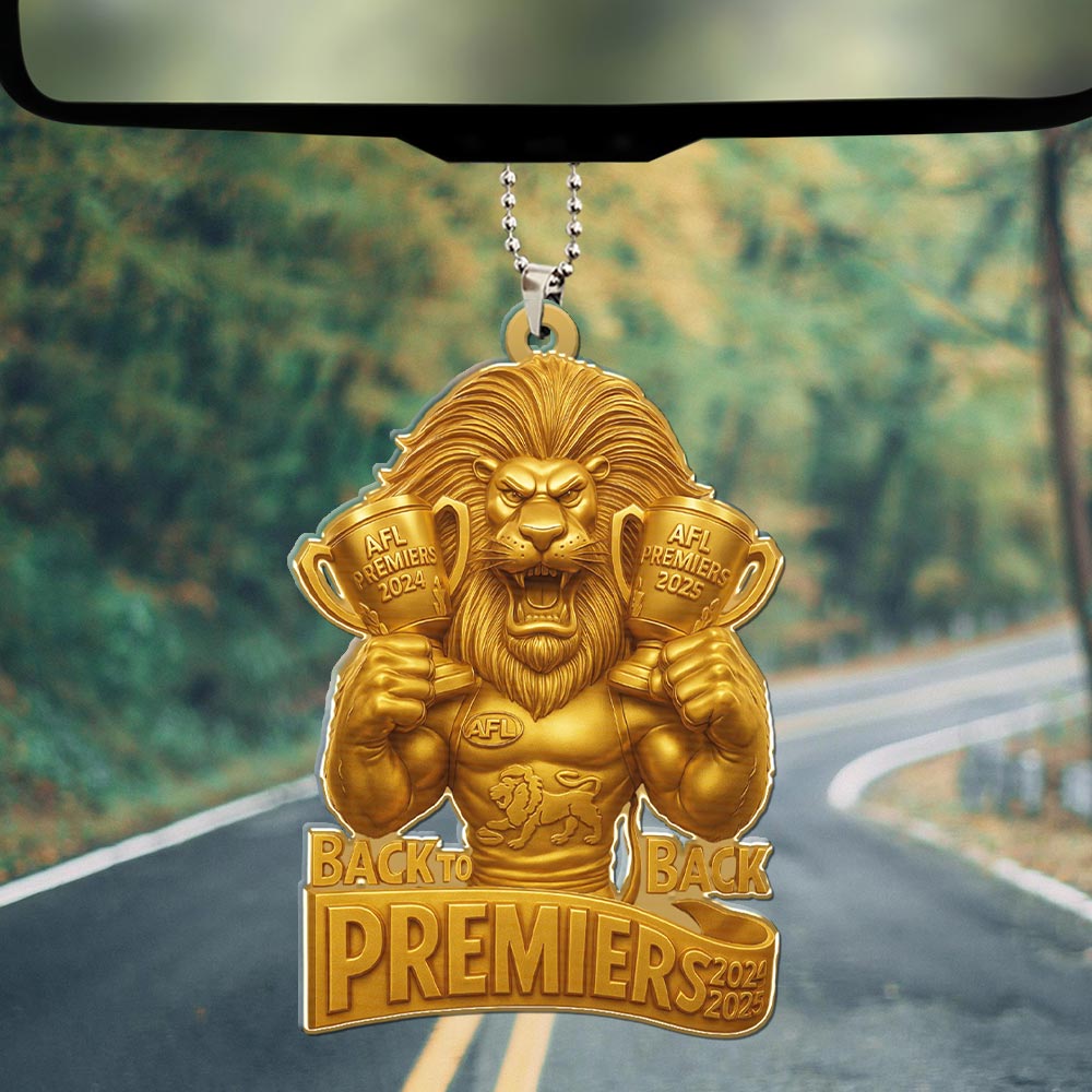 Brisbane Lions Premiers 2025 Custom shape 2-sided Acrylic Car Ornament ...