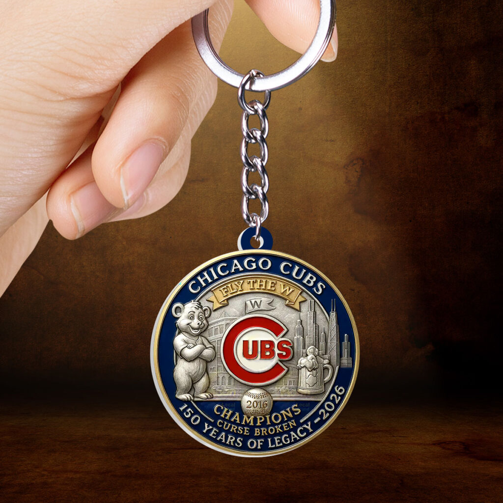 Chicago Cubs 150th Anniversary Custom Shape 2-sided Keychain ...