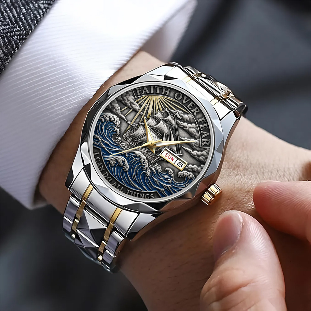 Faith Over Fear, I Can Do All Things Alloy Luxury Quartz Watch ...