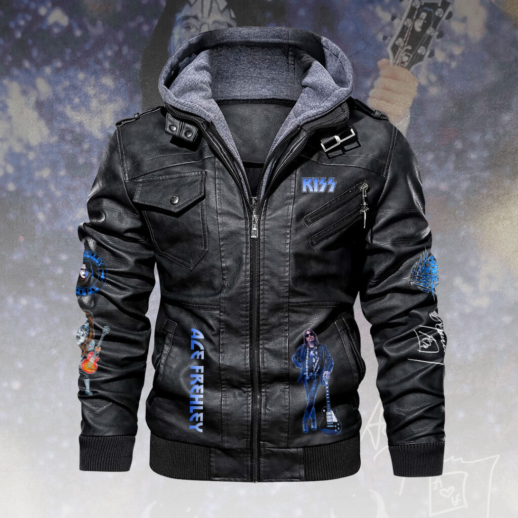 KISS x Ace Frehley 2D Leather Hooded Jacket – HOATT14037 | Gifnestbuys