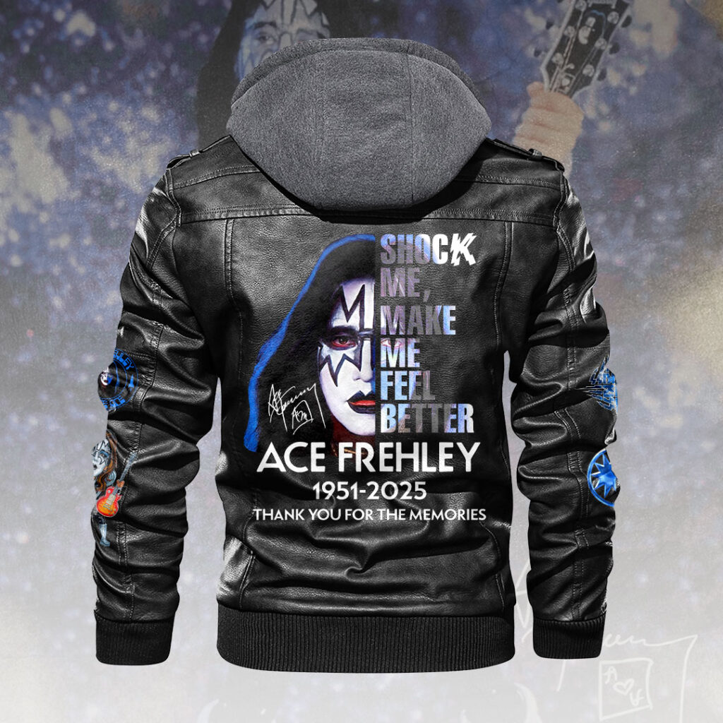 KISS x Ace Frehley 2D Leather Hooded Jacket – HOATT14108 | Gifnestbuys