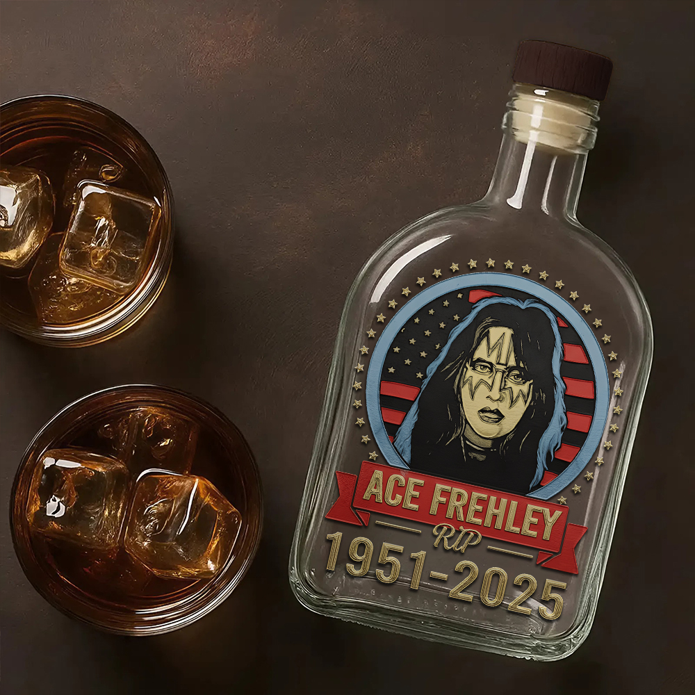 Kiss x Ace Frehley 25oz Empty Whiskey Bottle – TMTHU1787 | Gifnestbuys
