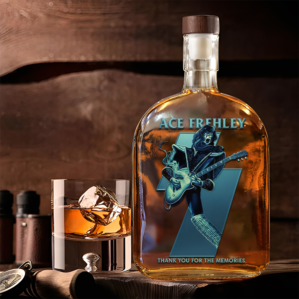 KISS x Ace Frehley 25oz Empty Whiskey Bottle – TMTHU1789 | Gifnestbuys