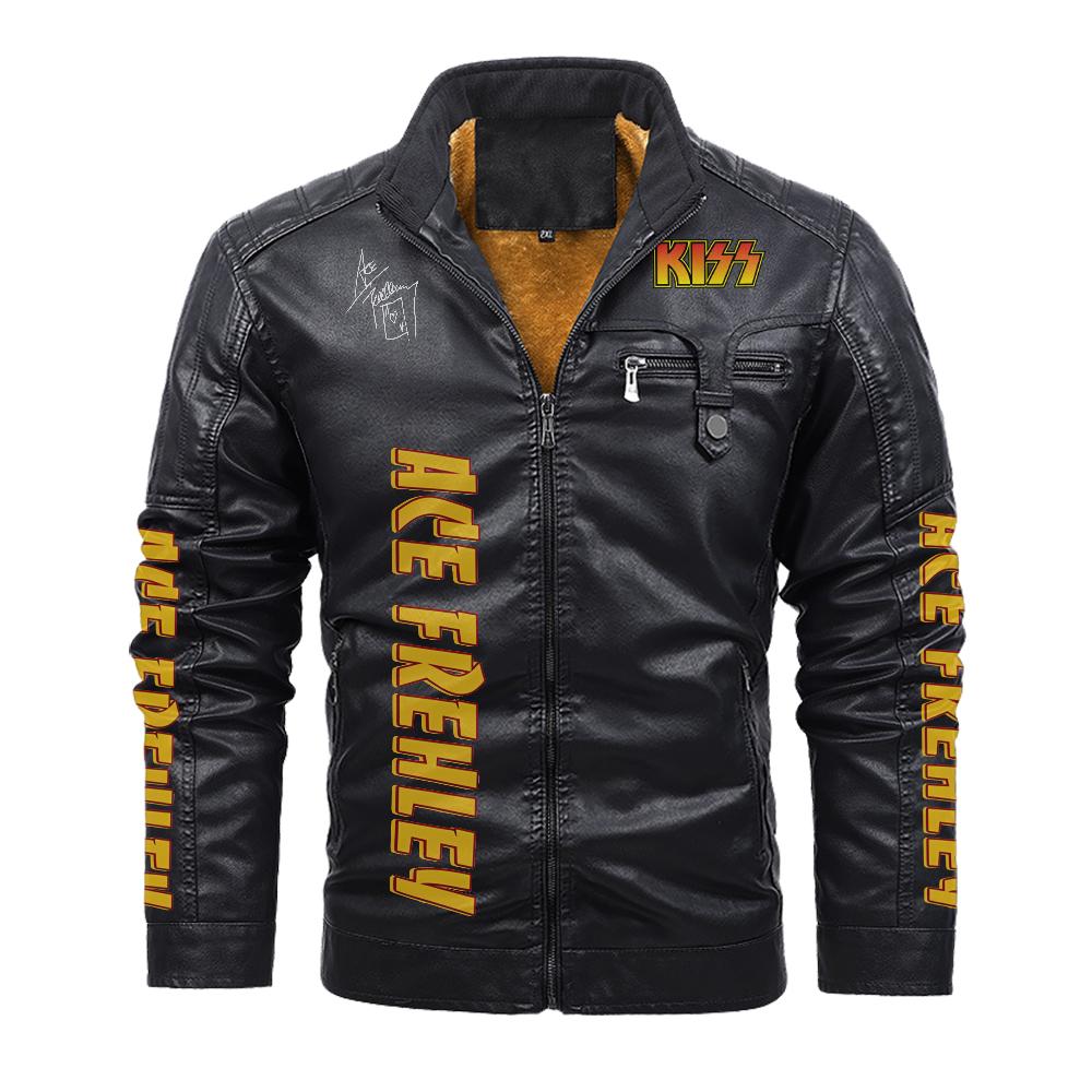 KISS x Ace Frehley 2D Leather Yellow Fleece Jacket – TMTHU1819 ...