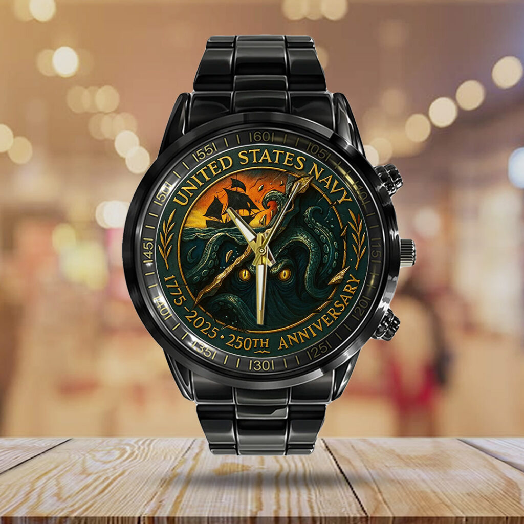 US Navy 250th Anniversary Black Stainless Steel Watch – TANTN17238 ...