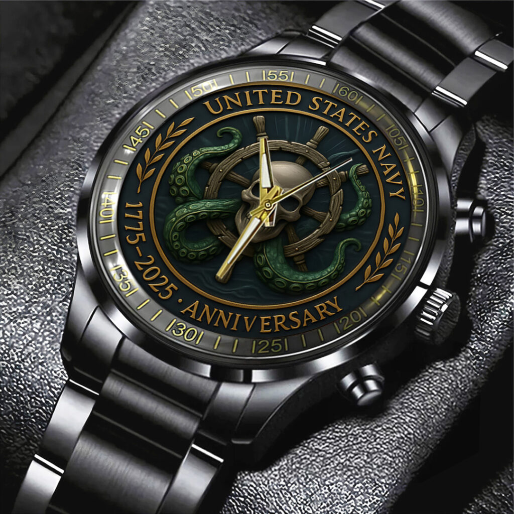US Navy 250th Anniversary Black Stainless Steel Watch – TANTN17543 ...