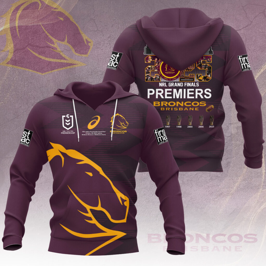 Brisbane Broncos 2025 NRL Premiers 3D Apparel – HOATT14494 | Gifnestbuys