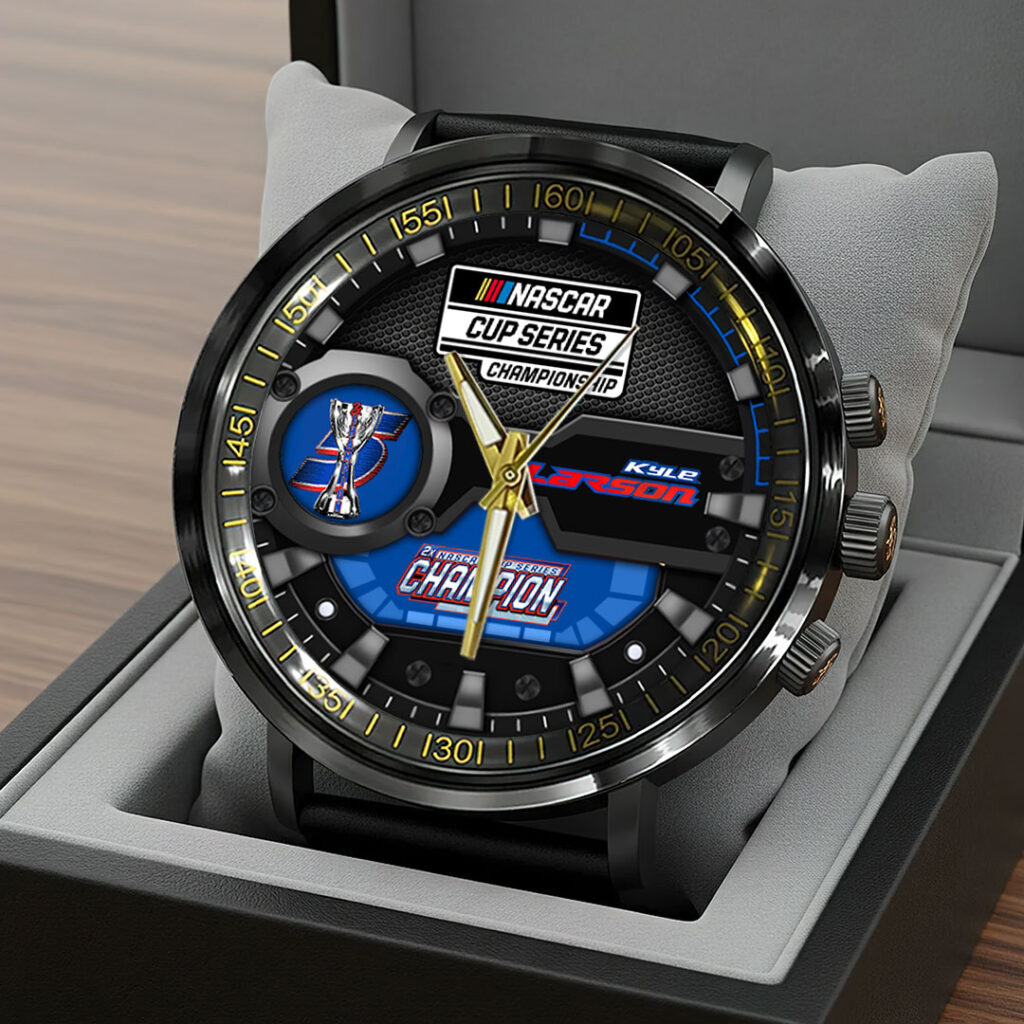 Kyle Larson 2025 NASCAR Cup Series Champion Black Stainless Steel Watch ...