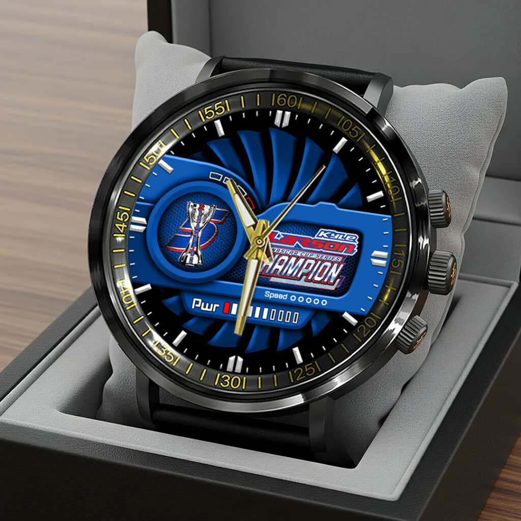 Kyle Larson 2025 NASCAR Cup Series Champion Black Stainless Steel Watch ...