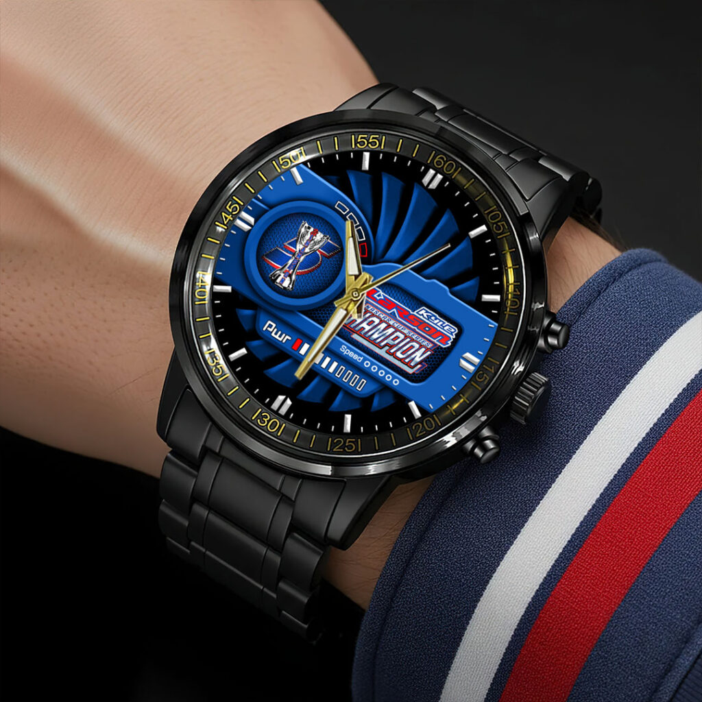 Kyle Larson 2025 NASCAR Cup Series Champion Black Stainless Steel Watch ...