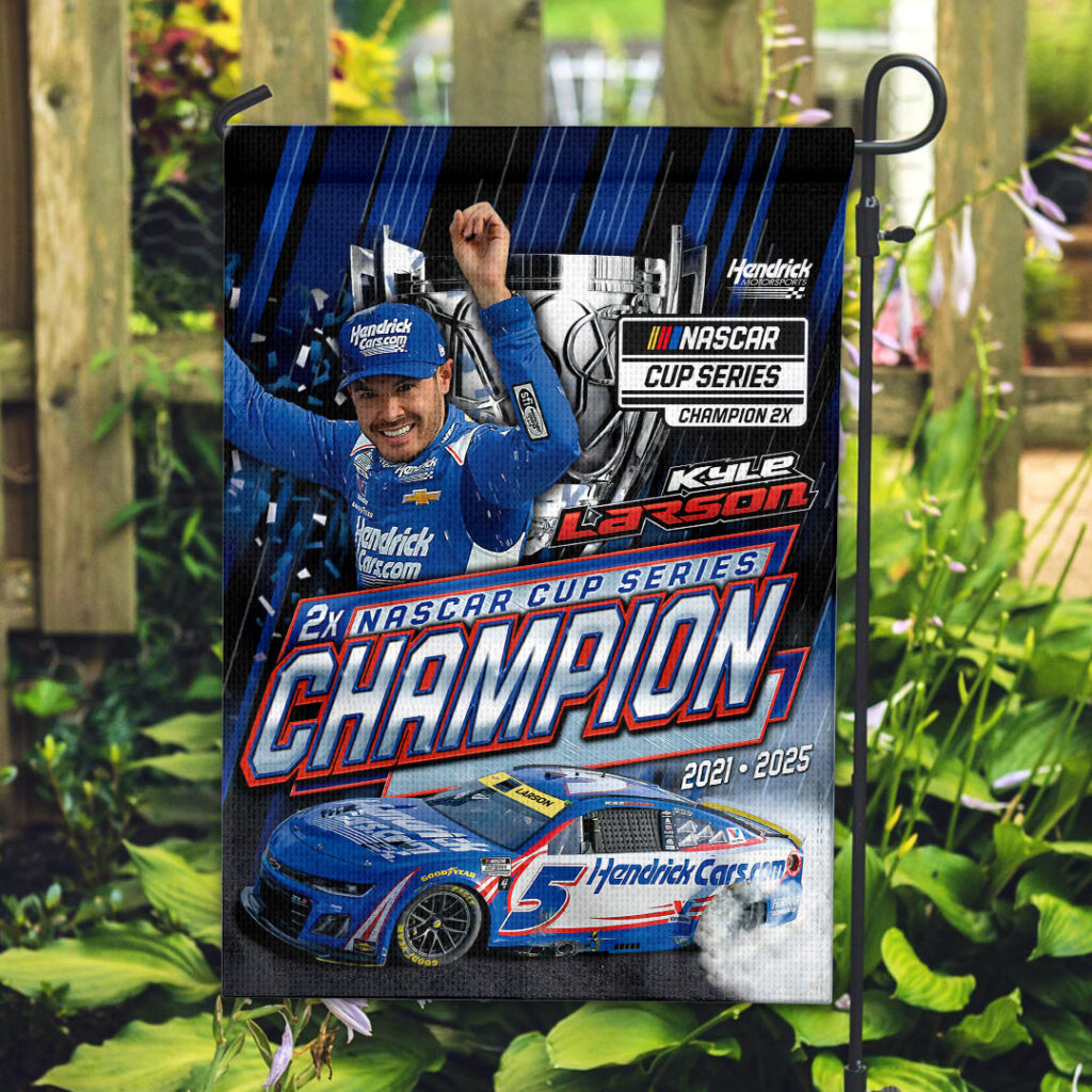 Kyle Larson 2025 NASCAR Cup Series Champion Double-side Garden Flag ...