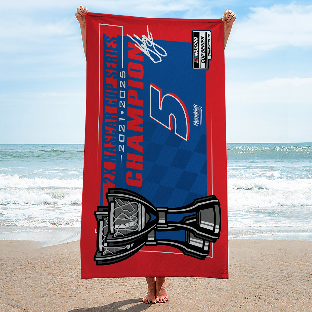 Kyle Larson 2025 NASCAR Cup Series Champion Rectangle Beach Towel ...