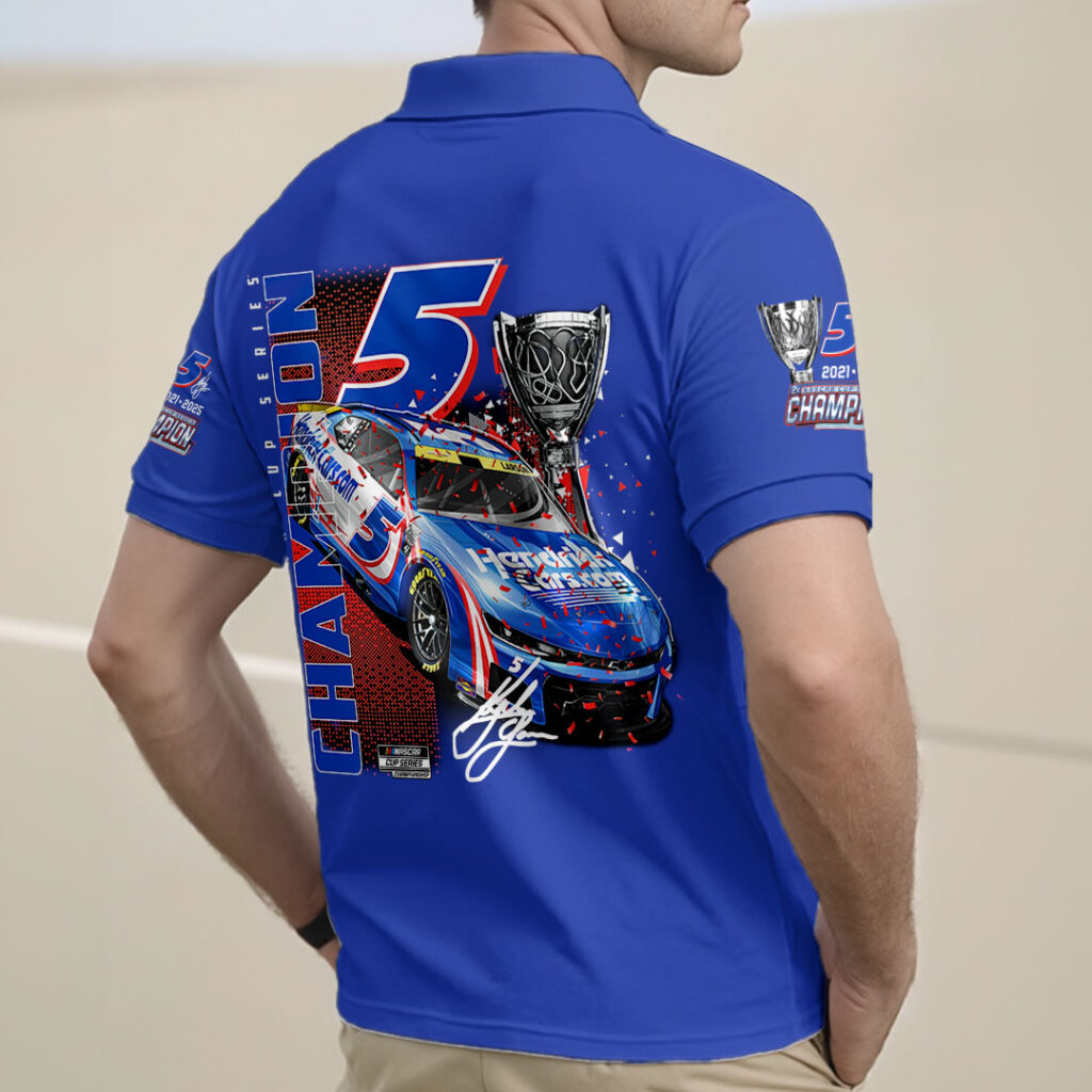 Kyle Larson 2025 NASCAR Cup Series Champion Zip Polo Shirt – HOATT14874 ...
