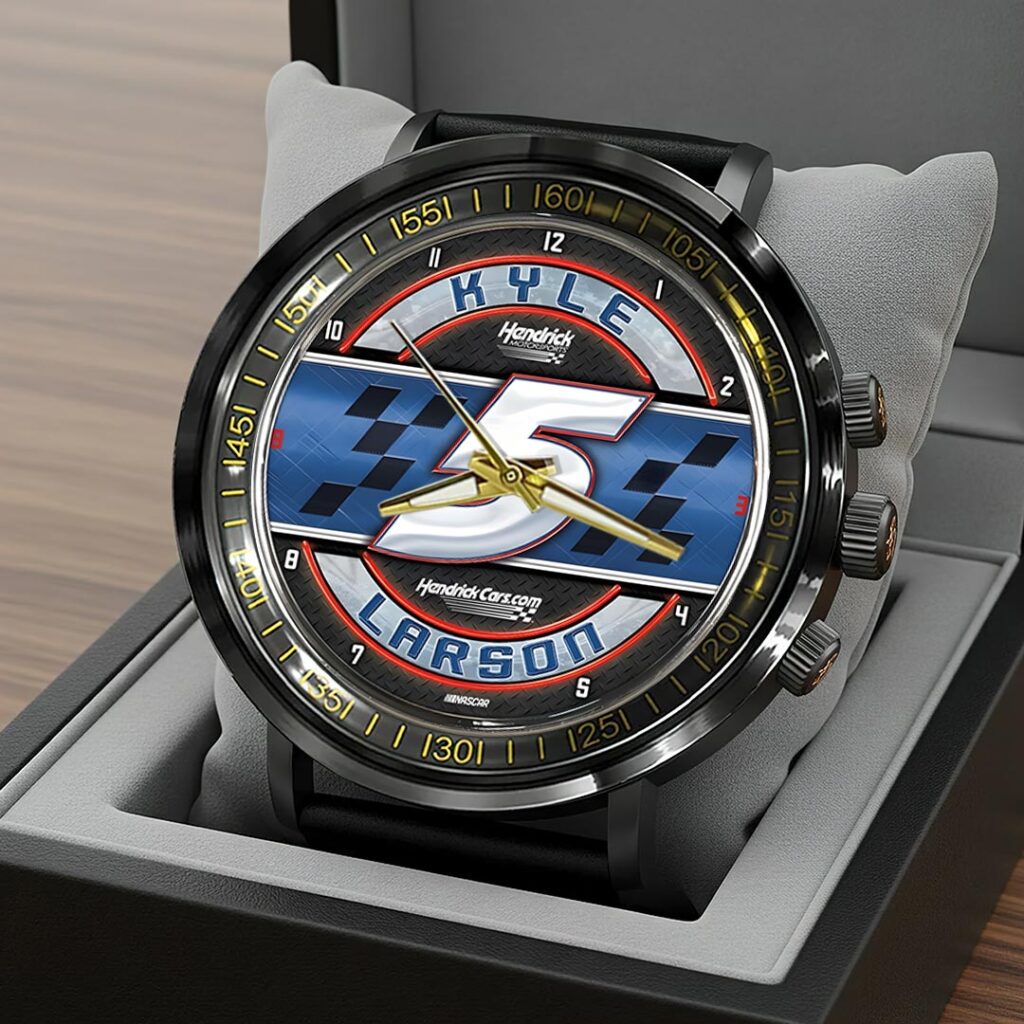 Kyle Larson 2025 NASCAR Cup Series Champion Black Stainless Steel Watch ...