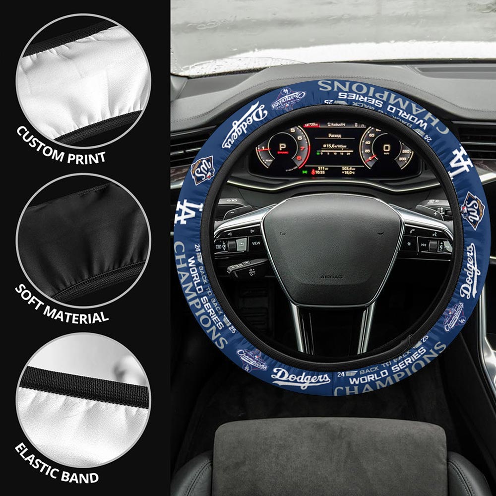 Los Angeles Dodgers 2025 World Series Champions Steering Wheel Cover ...