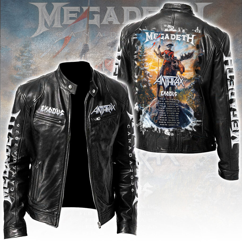 Megadeth Canada 2026 Tour Motorcycle Leather Jacket – TANTN18950 ...