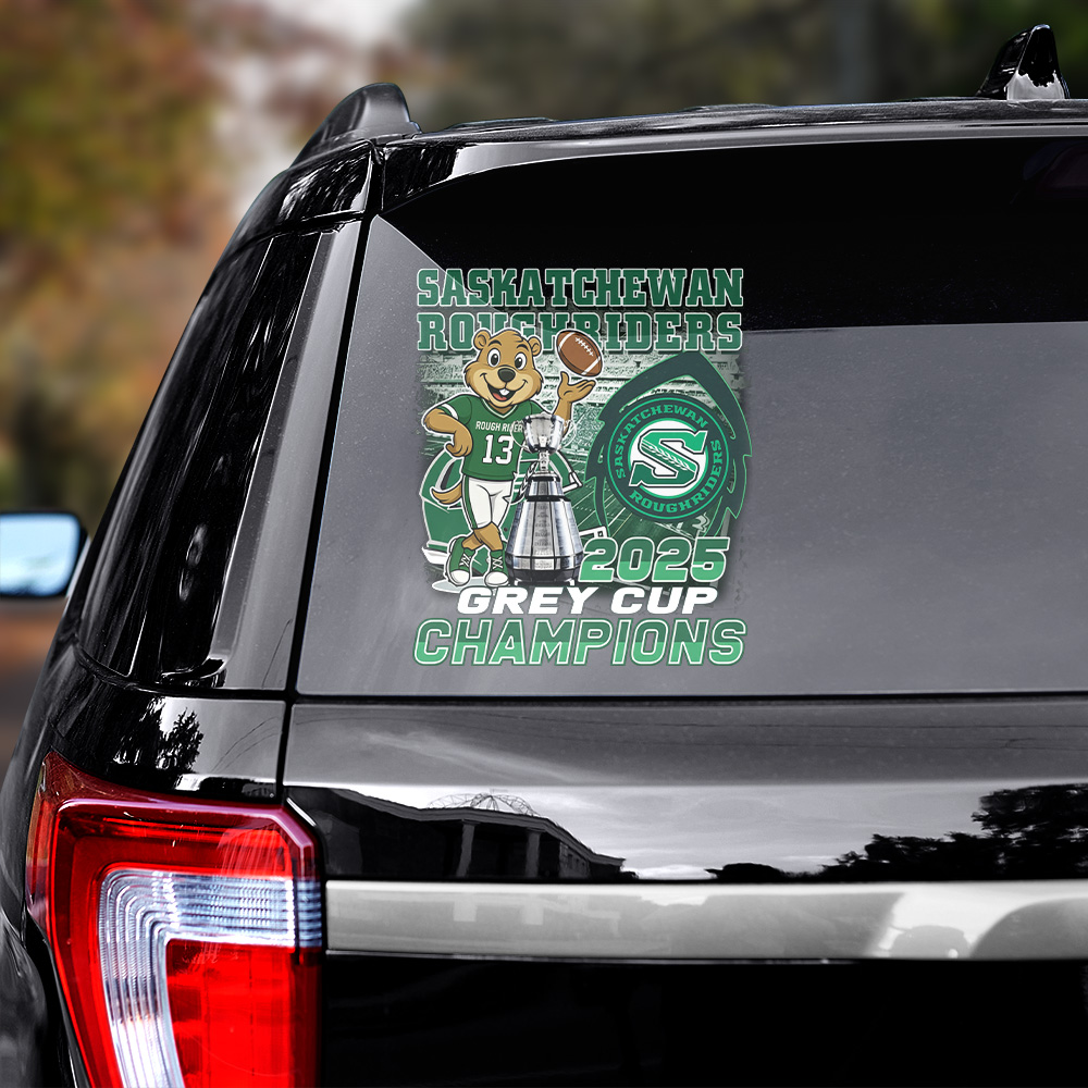 Saskatchewan Roughriders 2025 Grey Cup Champions 3D Car Sticker ...