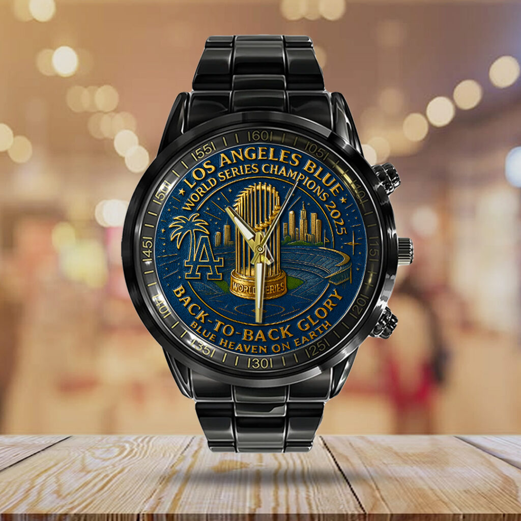 Los Angeles Dodgers World Series 2025 Black Stainless Steel Watch ...