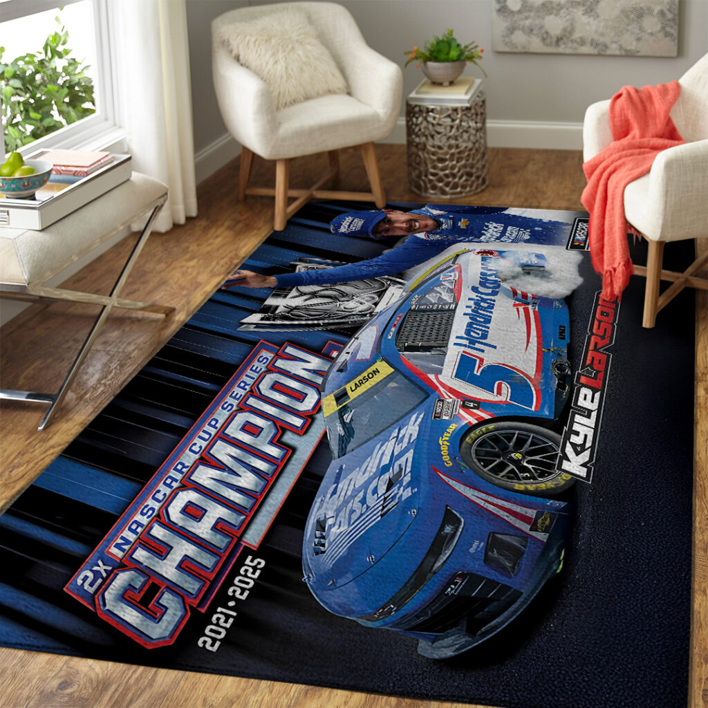 Kyle Larson 2025 NASCAR Cup Series Champion Rectangular Rug ...
