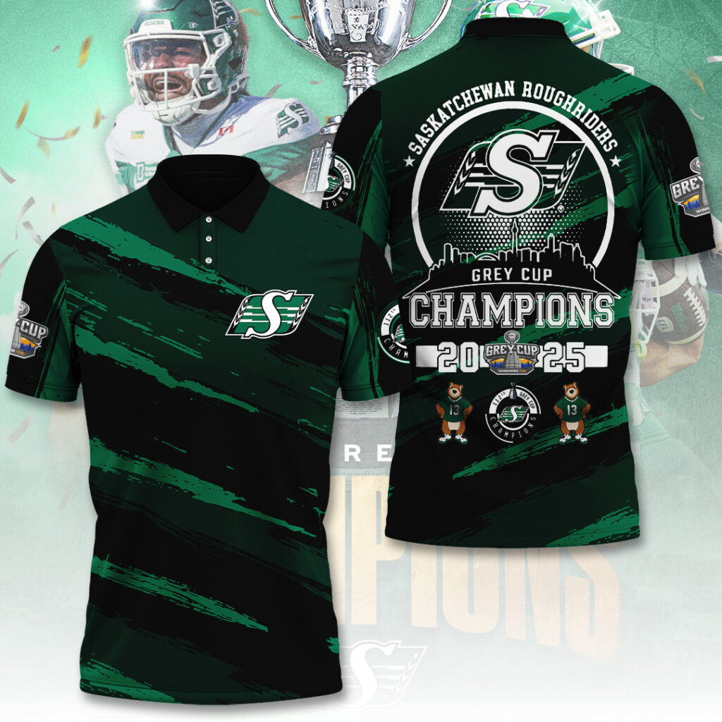 Saskatchewan Roughriders 2025 Grey Cup Champions 3D Apparel ...
