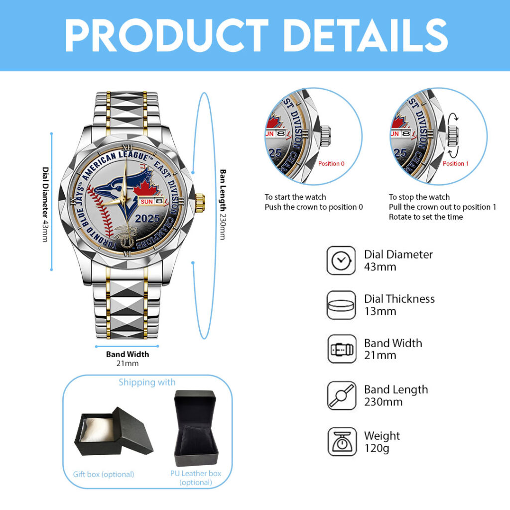 Toronto Blue Jays Alloy Luxury Quartz Watch – TMTHU1911 | Gifnestbuys