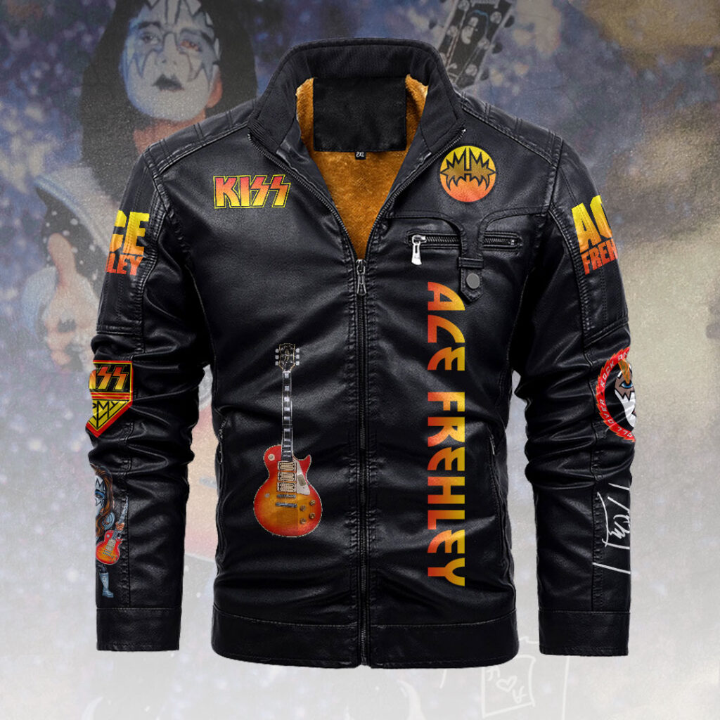 Ace Frehley 2D Leather Yellow Fleece Jacket – HOATT14852 | Gifnestbuys