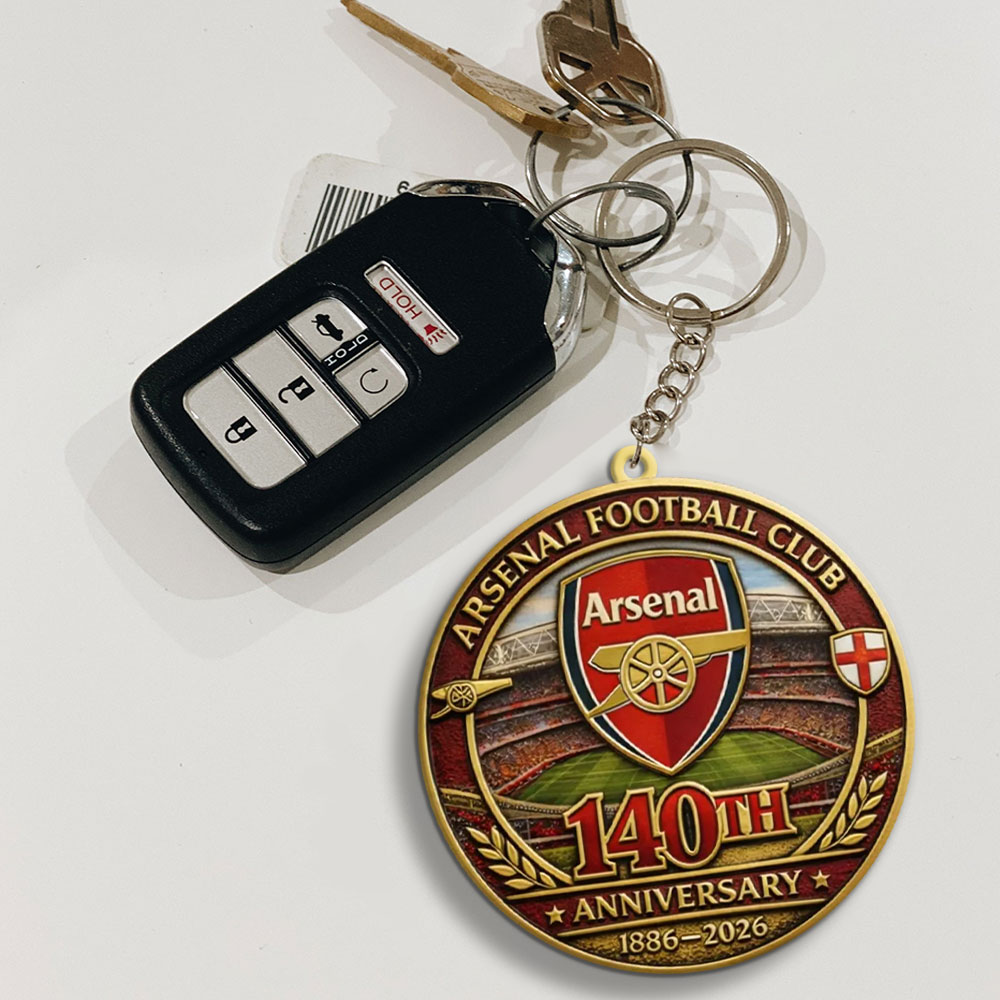 Arsenal FC 140th Anniversary Custom Shape 2-sided Keychain – MAITM14150 ...