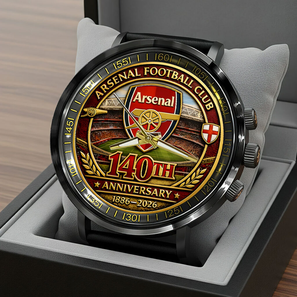 Arsenal FC 140th Anniversary Black Stainless Steel Watch – HOATT15225 ...