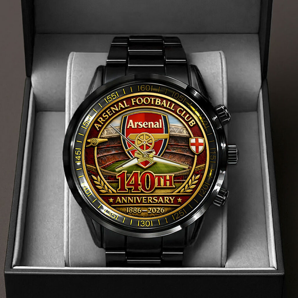 Arsenal FC 140th Anniversary Black Stainless Steel Watch – HOATT15225 ...