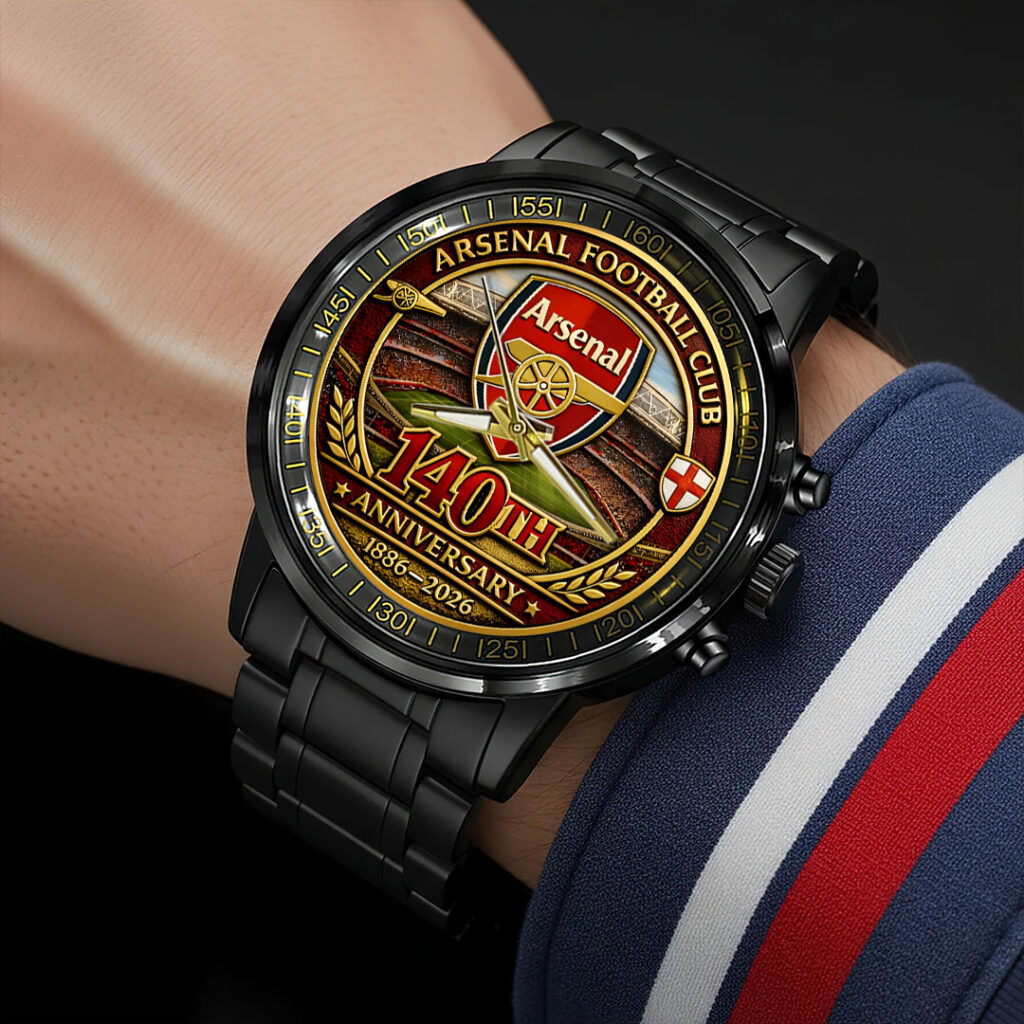 Arsenal FC 140th Anniversary Black Stainless Steel Watch – HOATT15225 ...