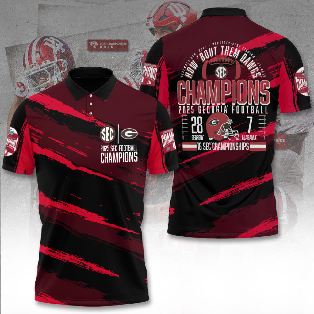 Georgia Bulldogs Football 2025 SEC Football Champions 3D Apparel ...