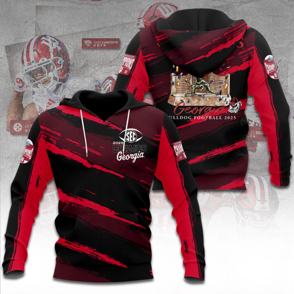 Georgia Bulldogs Football 2025 SEC Football Champions 3D Apparel ...
