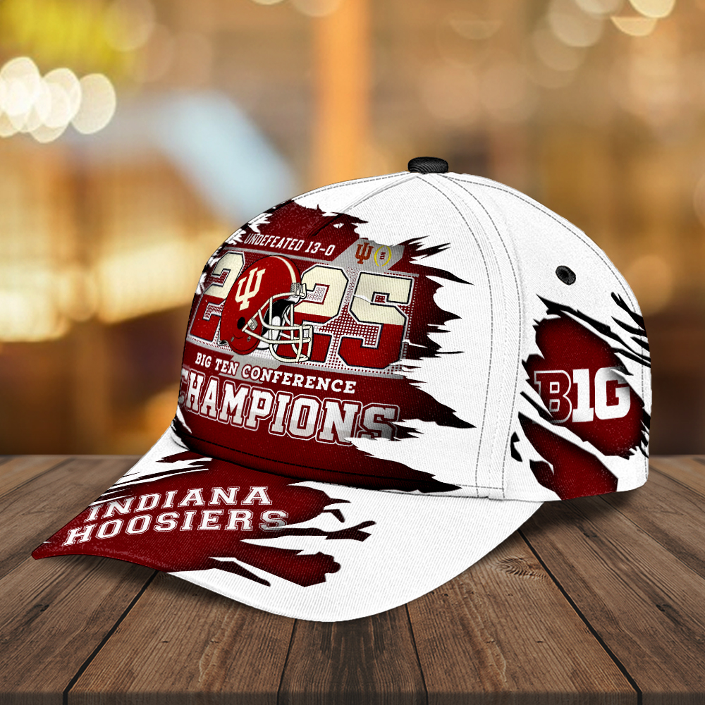Indiana Hoosiers Football 2025 Big Ten Champions Classic Cap ...